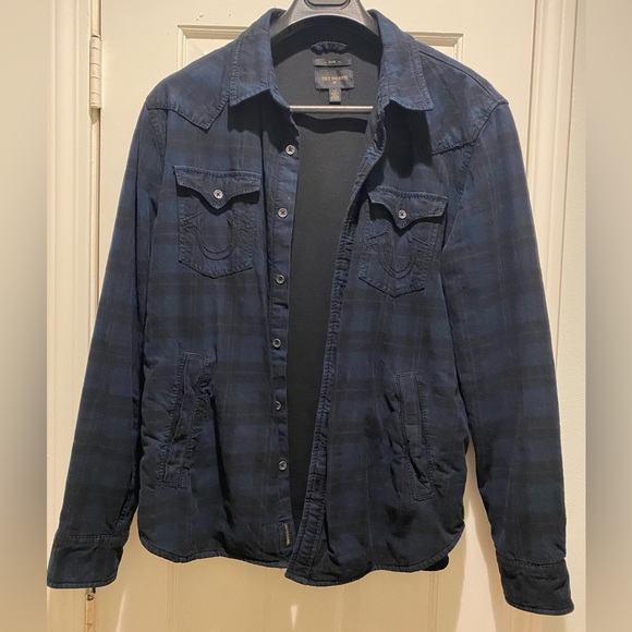 True Religion | Jackets & Coats | True Religion Mens Blue Black Plaid ...